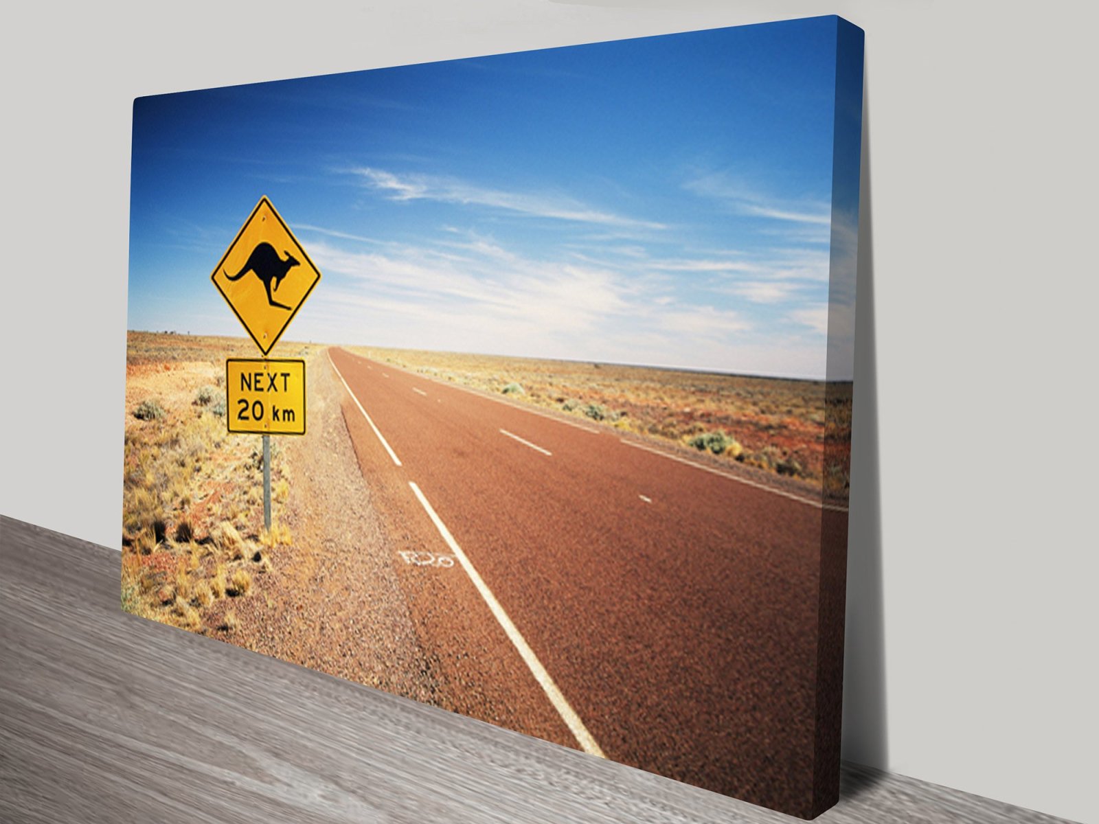 Straight Road Landscape Artwork on Canvas