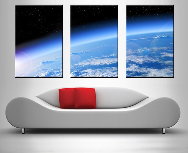 Space Sector 3-Piece Canvas Wall Art Set | Canvas Prints Perth
