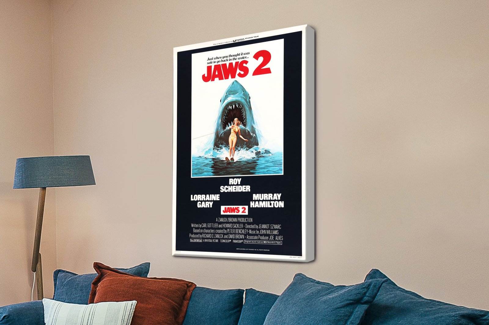 Jaws 2 Canvas Vintage Movie Poster | Canvas Prints Perth