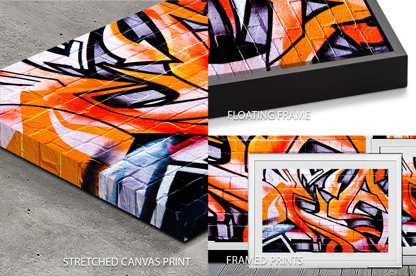Colourful Orange Graffiti Wall Art Online - Canvas Prints Perth
