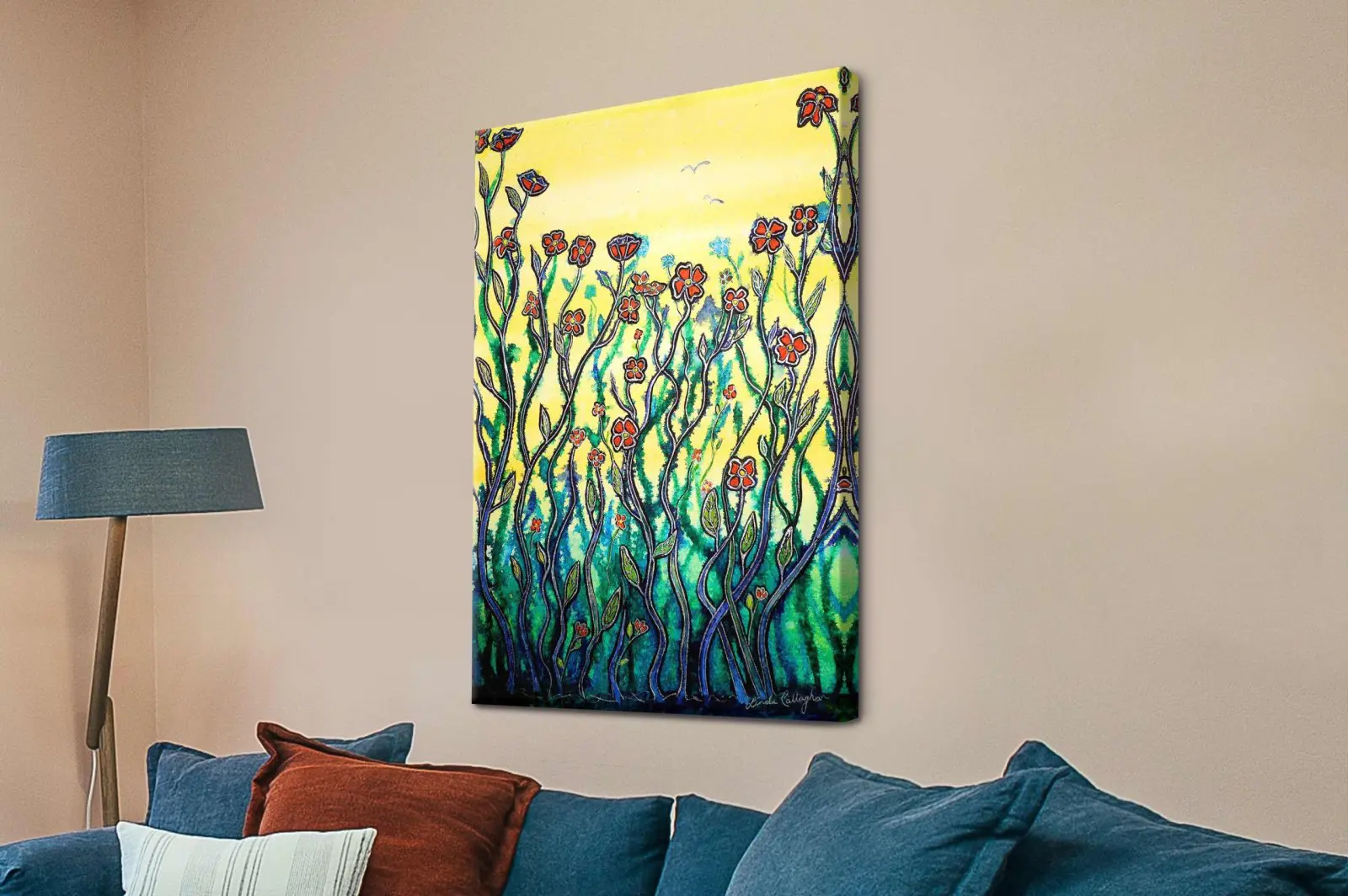 Spring Garden Colourful Floral Print on Canvas | Cheap Wall Art Brisbane