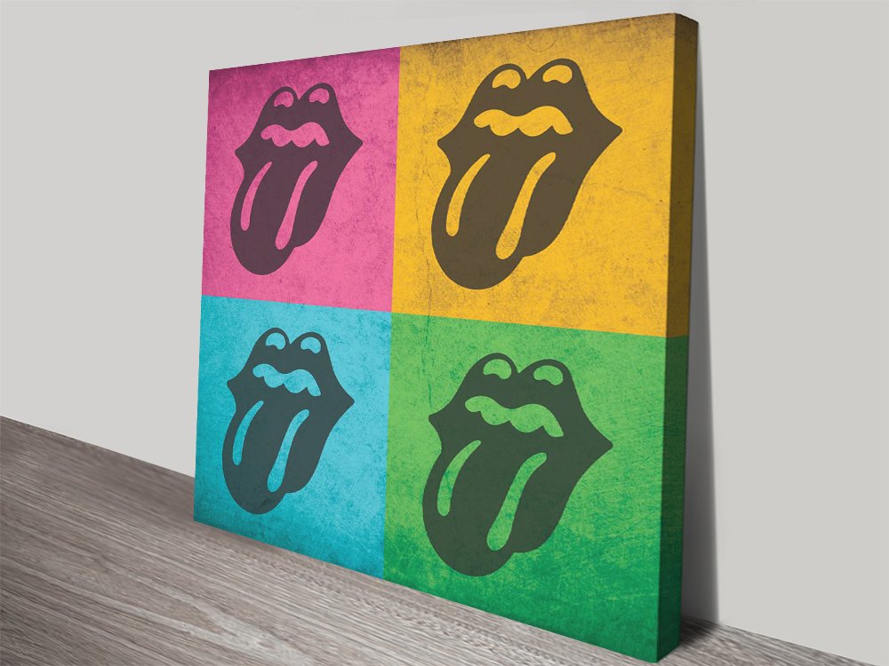 Framed Rolling Stones Colourful Pop Art Print | Andy Warhol Art Sydney
