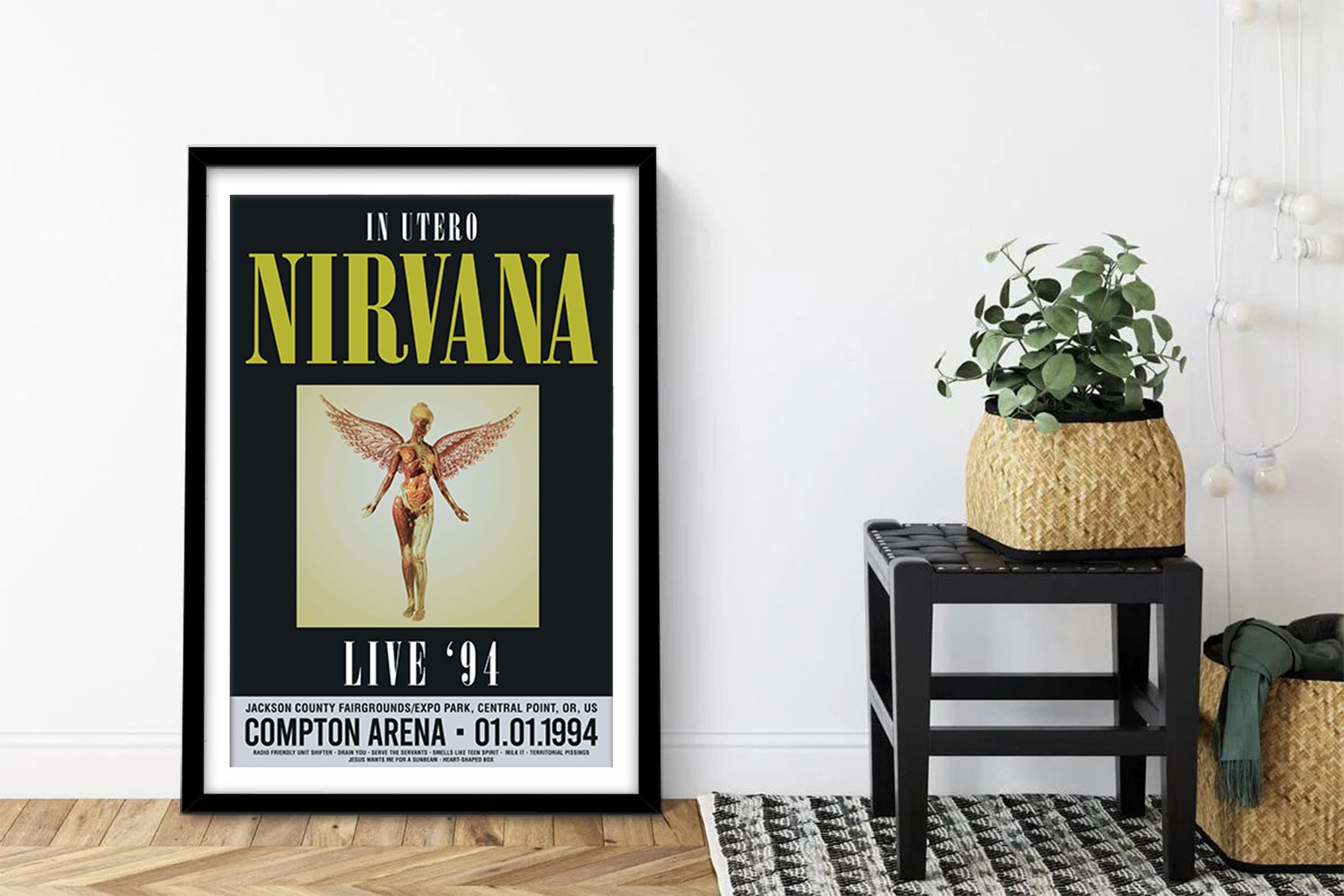 Nevermind Nirvana Tour Poster on Canvas | Canvas Prints Perth