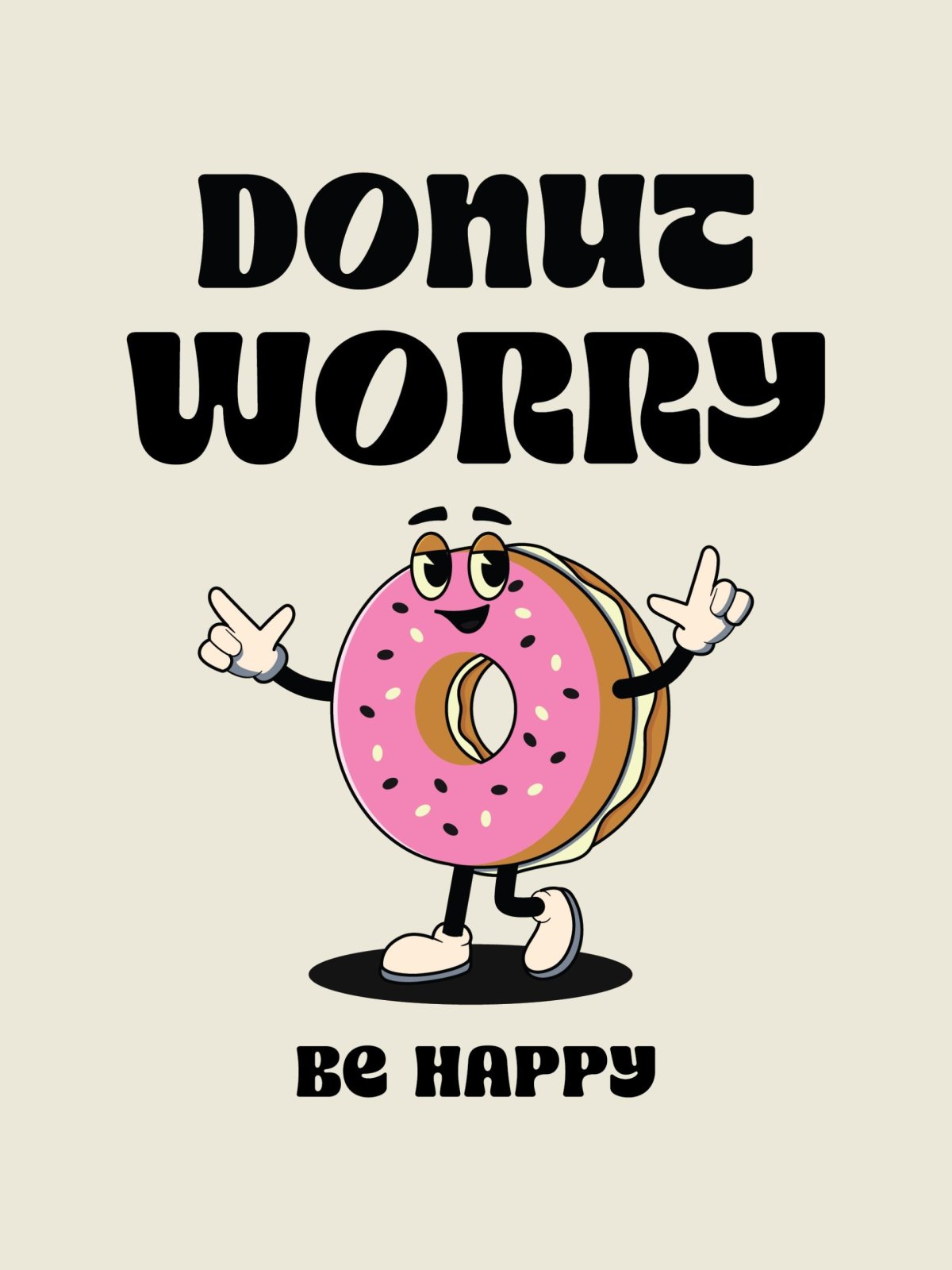 Donut Worry Be Happy Office Canvas Print | Canvas Prints Perth