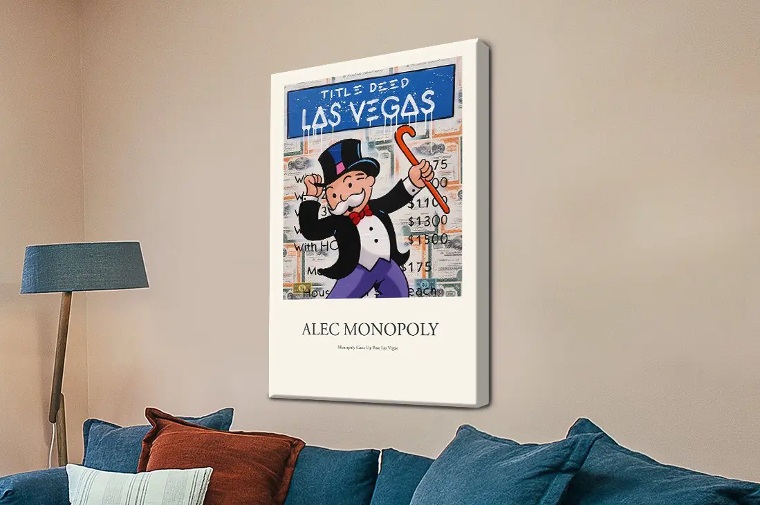 Monopoly Cane Up Vegas Alec Monopoly Art | Chic Office Design